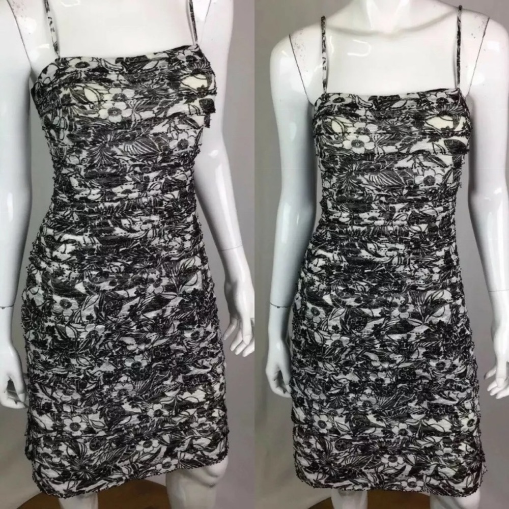 Cache Mesh Floral Tiered Sheath Layered Dress - Gem